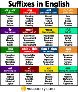 Suffixes in English – Definition, Types, and Examples