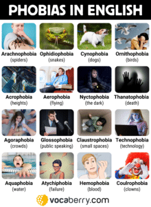 Phobias in English – A to Z List with Meanings, Types, and Examples