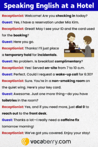 Speaking English at a Hotel – Dialogues & Vocabulary