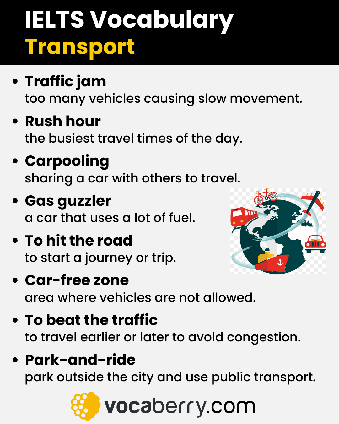 IELTS Vocabulary: Transport