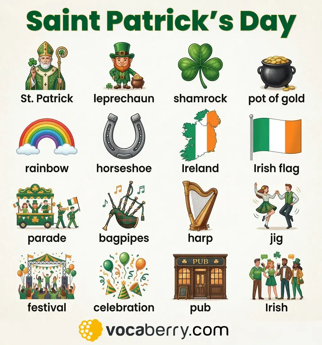 Saint Patrick’s Day Vocabulary in English